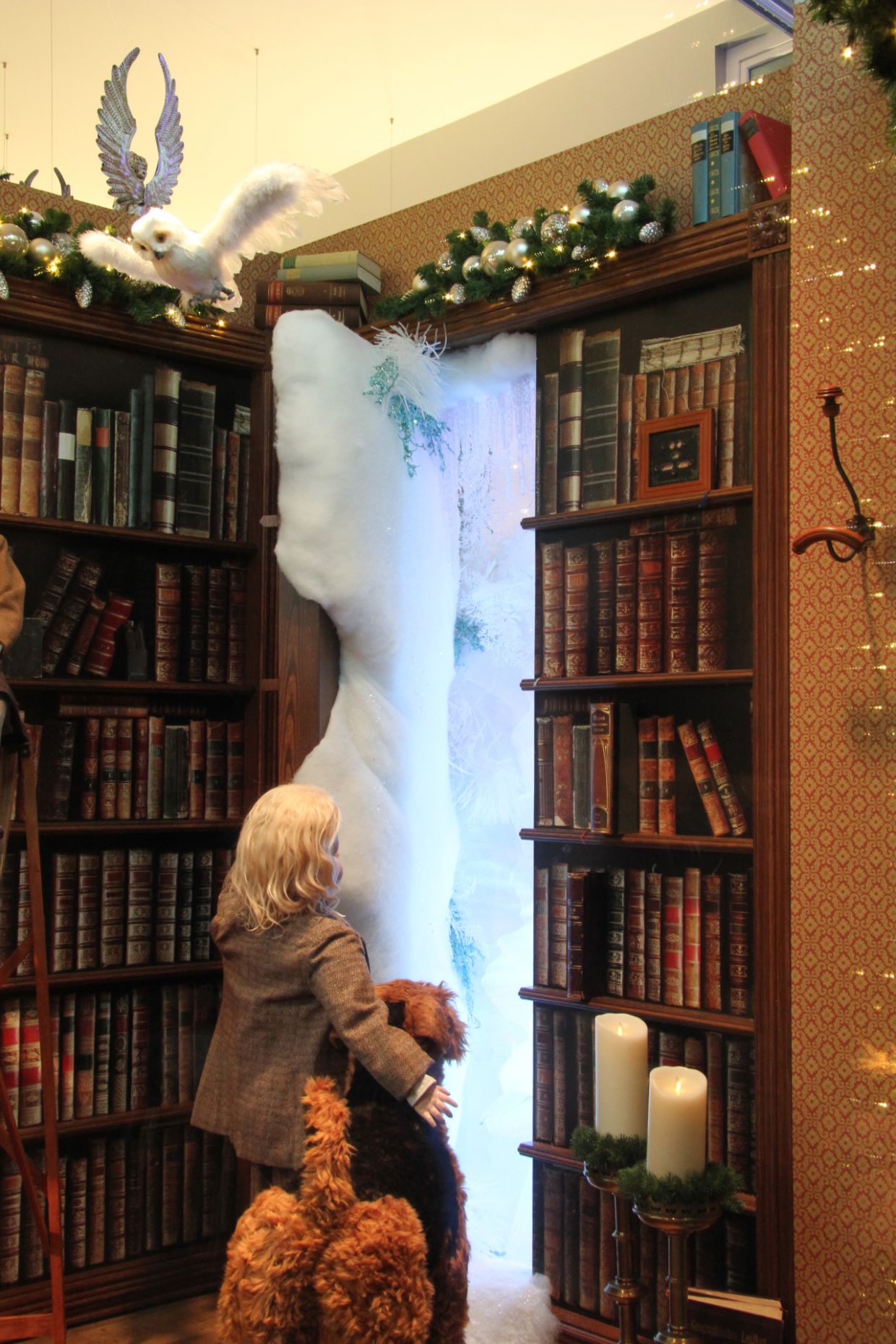 Display windows - Christmas library with a secret